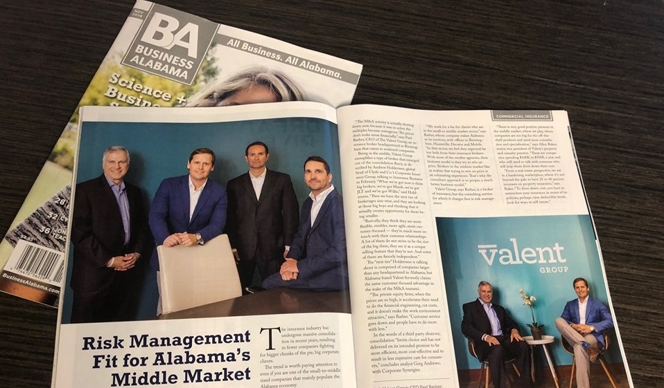 Business Alabama Features Valent: Risk Management for the Middle Market